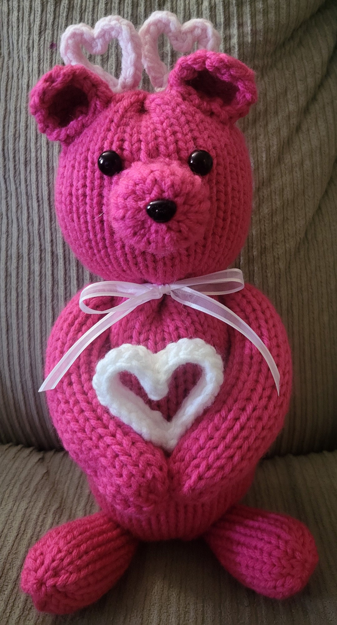 Valentine's Bear Loom Knit Pattern - Etsy