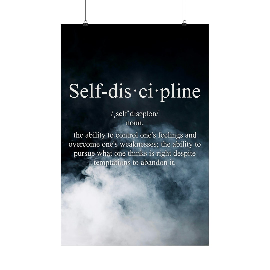 Motivational Self Discipline Poster - Etsy