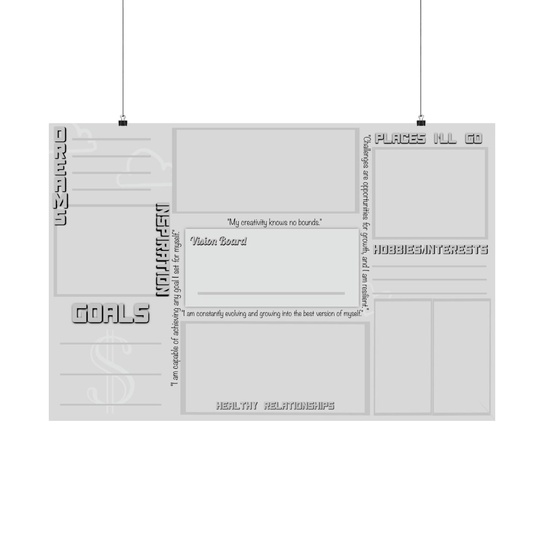 Vision Board Matte Horizontal Posters - Etsy