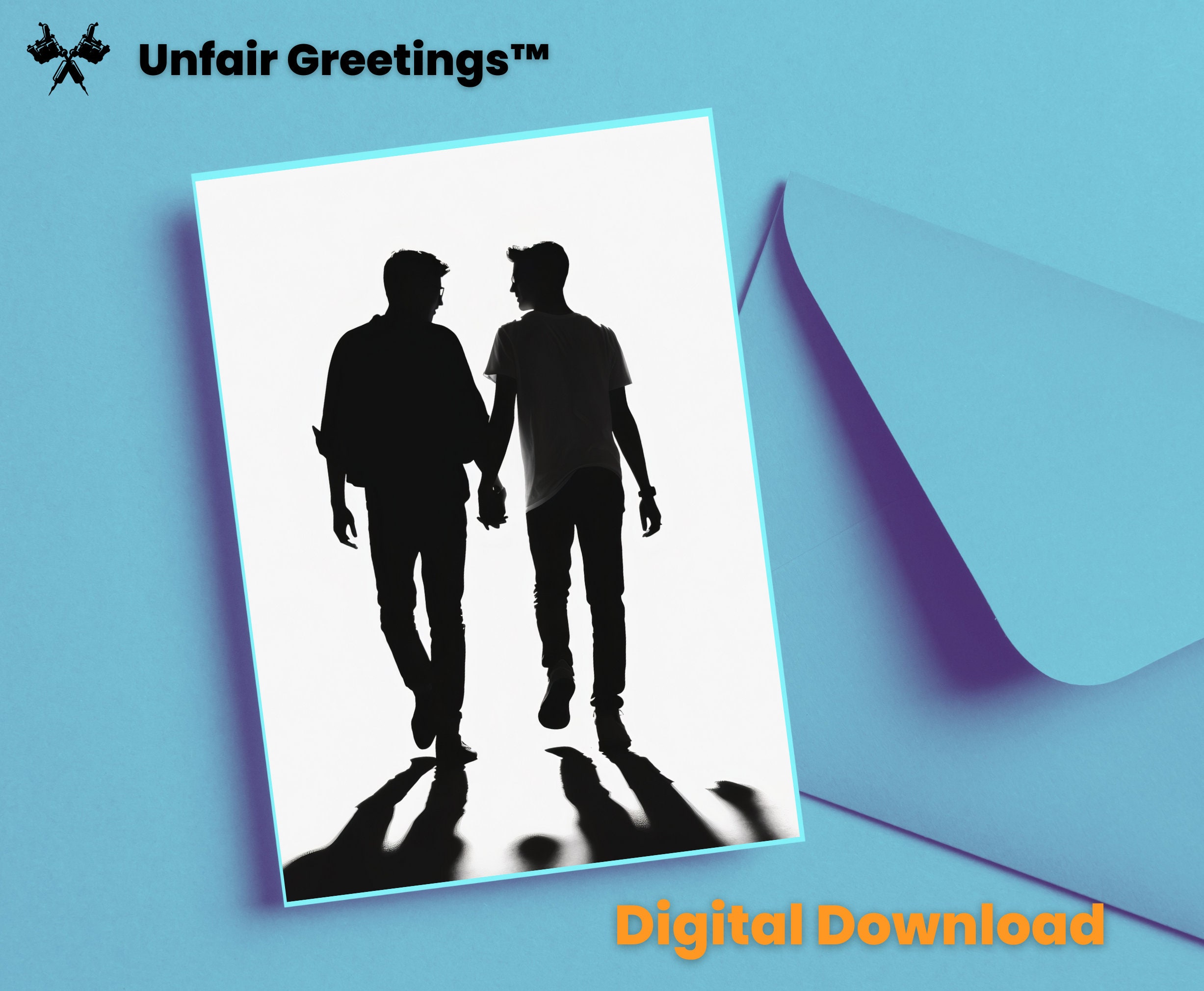 LGBTQ+ Printable Cards Stylish Anniversary & Appreciation for Gay ...