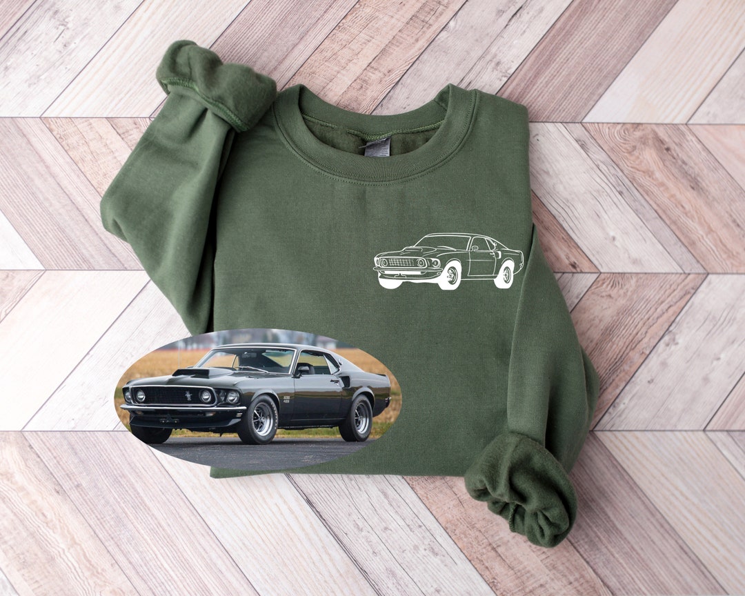 Pocket Custom Car Outline Sweatshirt, Custom Vehicle Sweater ...