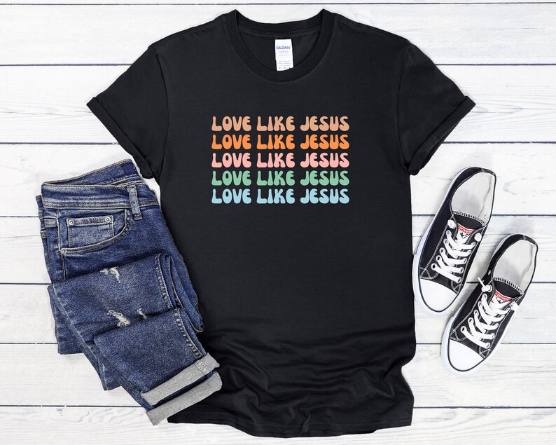 Love Like Jesus Shirt Colorful Jesus Shirt Christian - Etsy