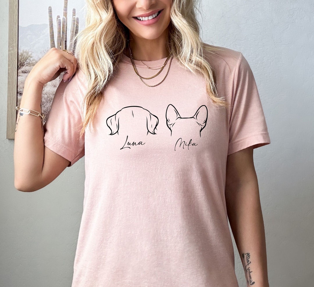 Custom Dog Shirt, Personalized Dog Ears Tshirt With Name Custom Dog Mom ...