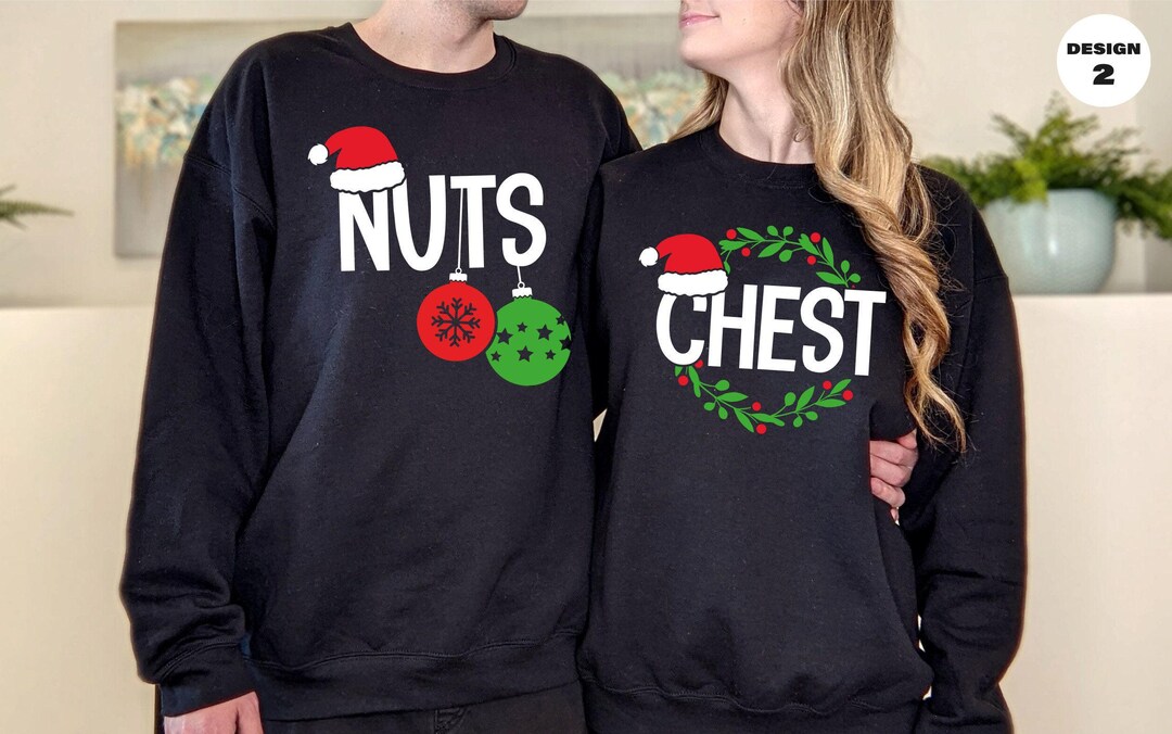 Chest Nuts Christmas Sweatshirt, Christmas Couple Sweater, Holiday ...
