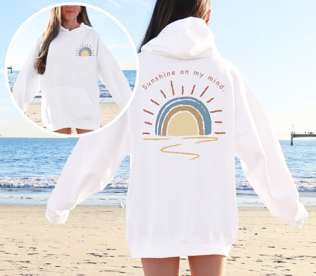 Sun Shine on My Mind Hoodie, Retro Sunset Sweatshirt, Summer Hoodie ...