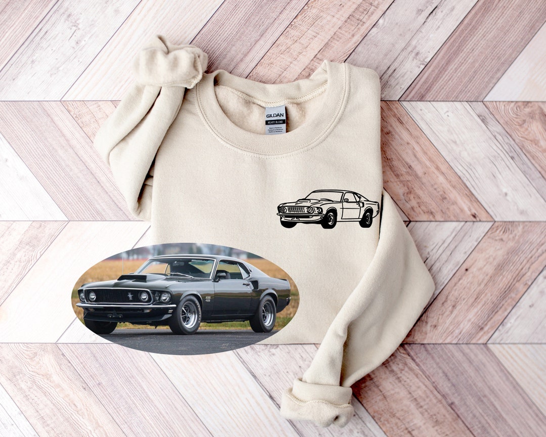 Pocket Custom Car Outline Sweatshirt, Custom Vehicle Sweater ...