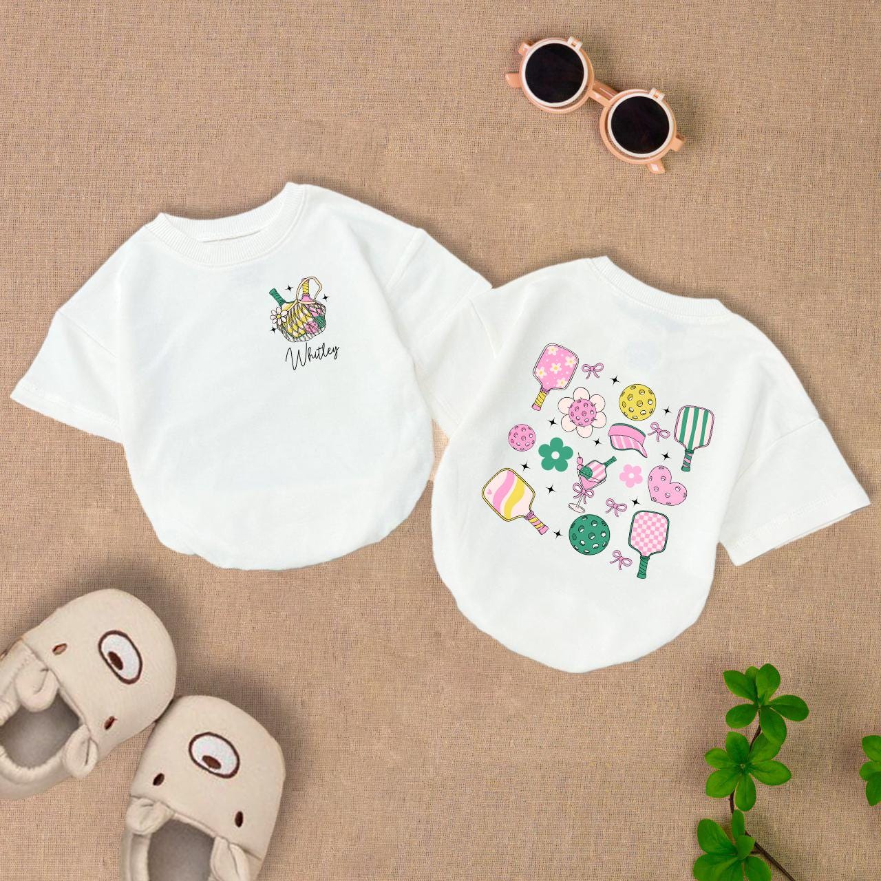 Personalized Pickleball Baby Romper, Cute Bodysuit, Pickleball Lover ...