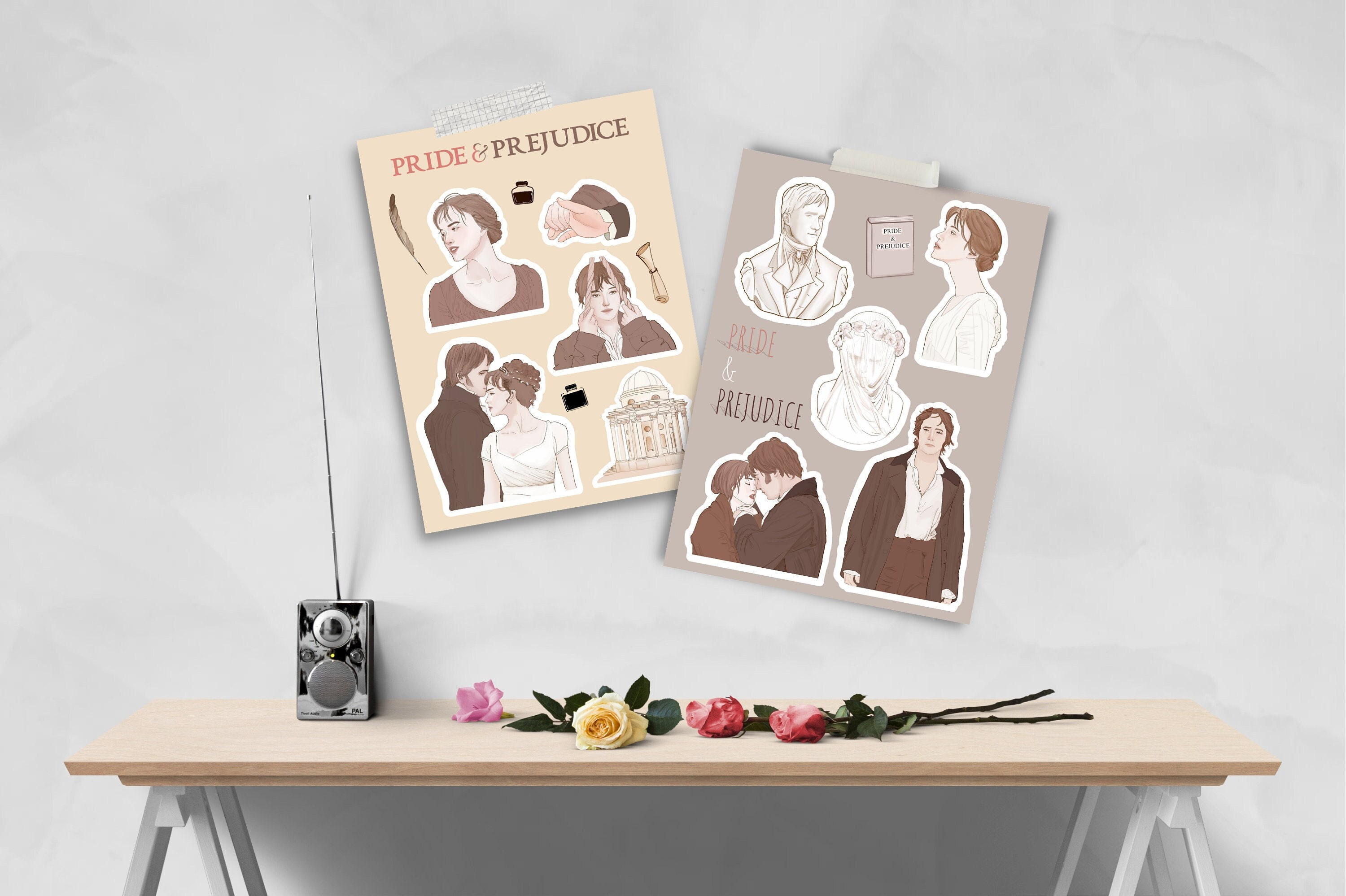 Pride and Prejudice Sticker Sheet Waterproof Vinyl Sticker - Etsy