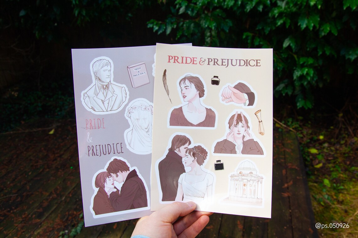 Pride and Prejudice Sticker Sheet Waterproof Vinyl Sticker - Etsy