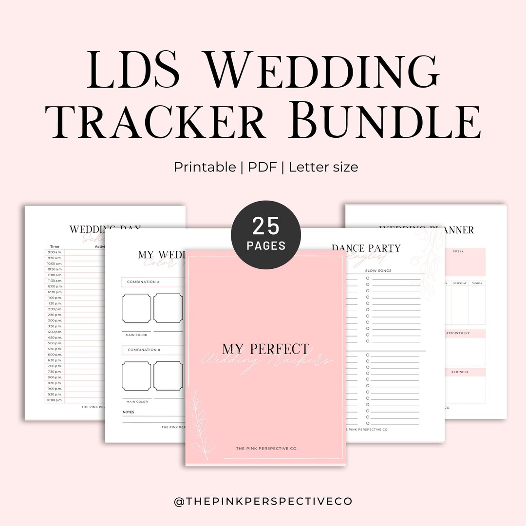 LDS Wedding Tracker Bundle, LDS Wedding Planner, Wedding Planner ...
