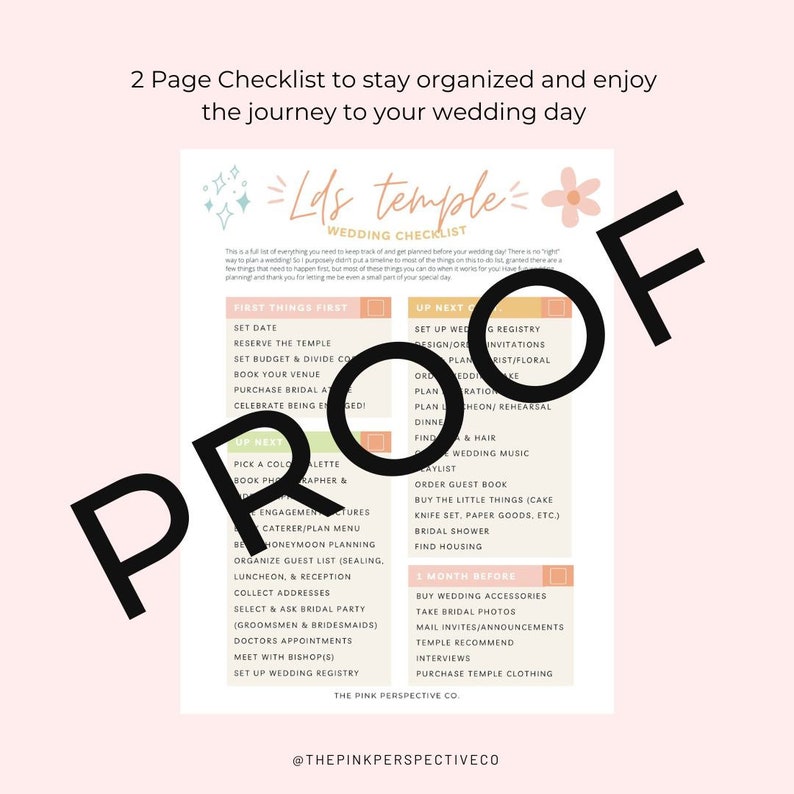 LDS Wedding Checklist | LDS Temple Wedding Checklist | Wedding ...