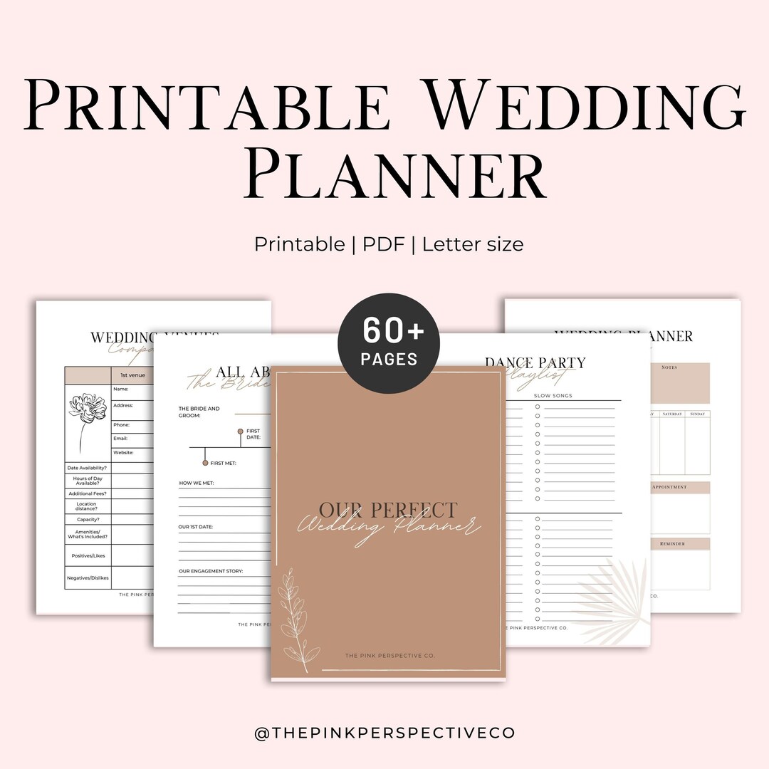 Civil Wedding Planner, Wedding Printable Planner, Wedding Planner ...