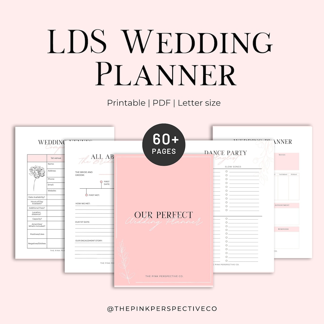 LDS Wedding Planner, LDS Wedding Printable Planner, Wedding Planner ...