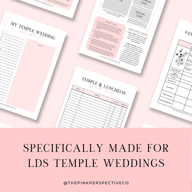 LDS Wedding Planner, LDS Wedding Printable Planner, Wedding Planner ...