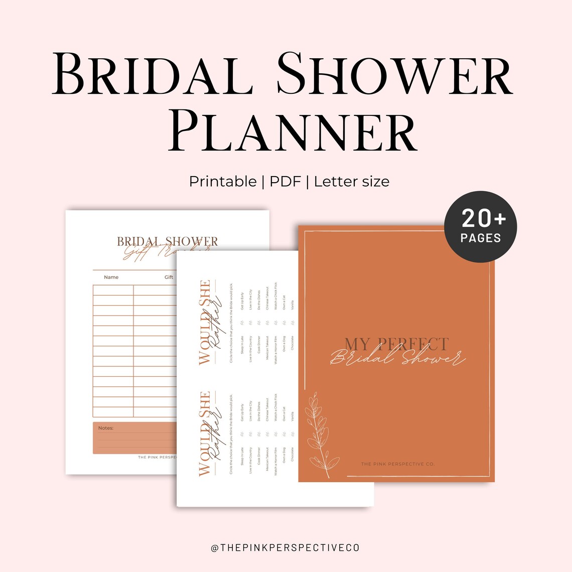 Bridal Shower Planner Bridal Shower Bundle Bridal Shower Planner