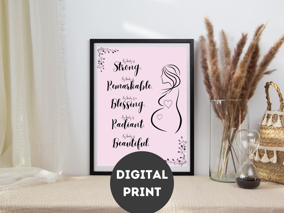 Affirmations for Pregnancy, Maternity, Digital Print, Wall Decor ...