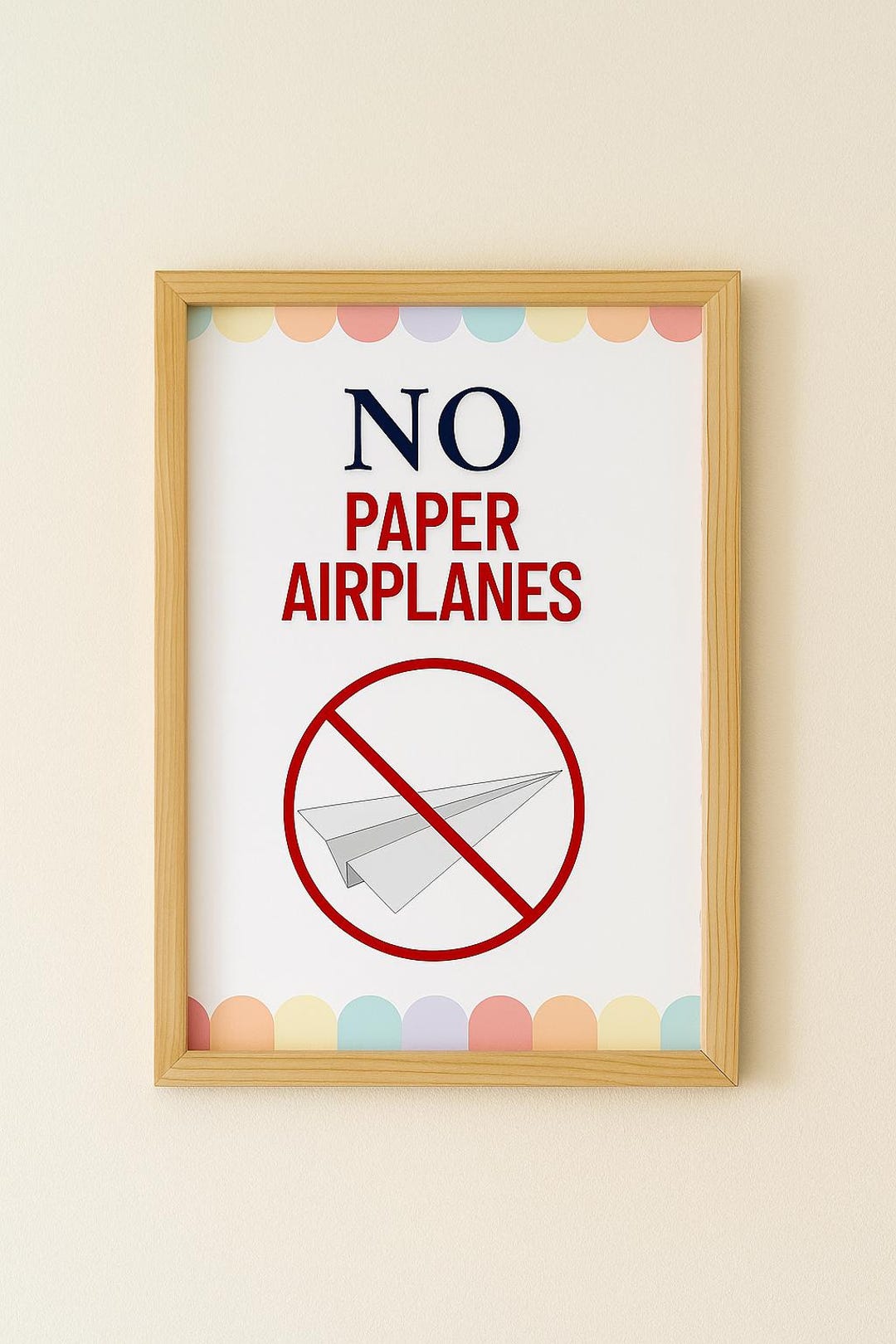 Printable No Paper Airplanes Sign, Classroom Sign, No Paper Airplanes ...