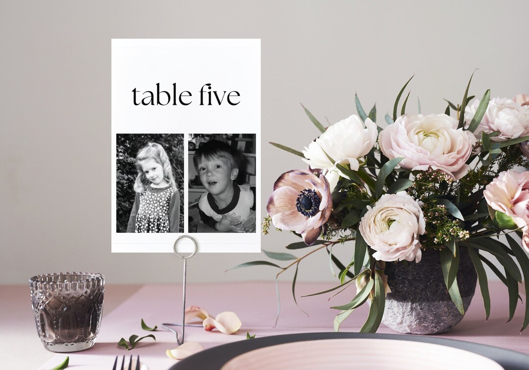 Minimal Wedding Table Numbers Canva Template — Digital Download - Etsy