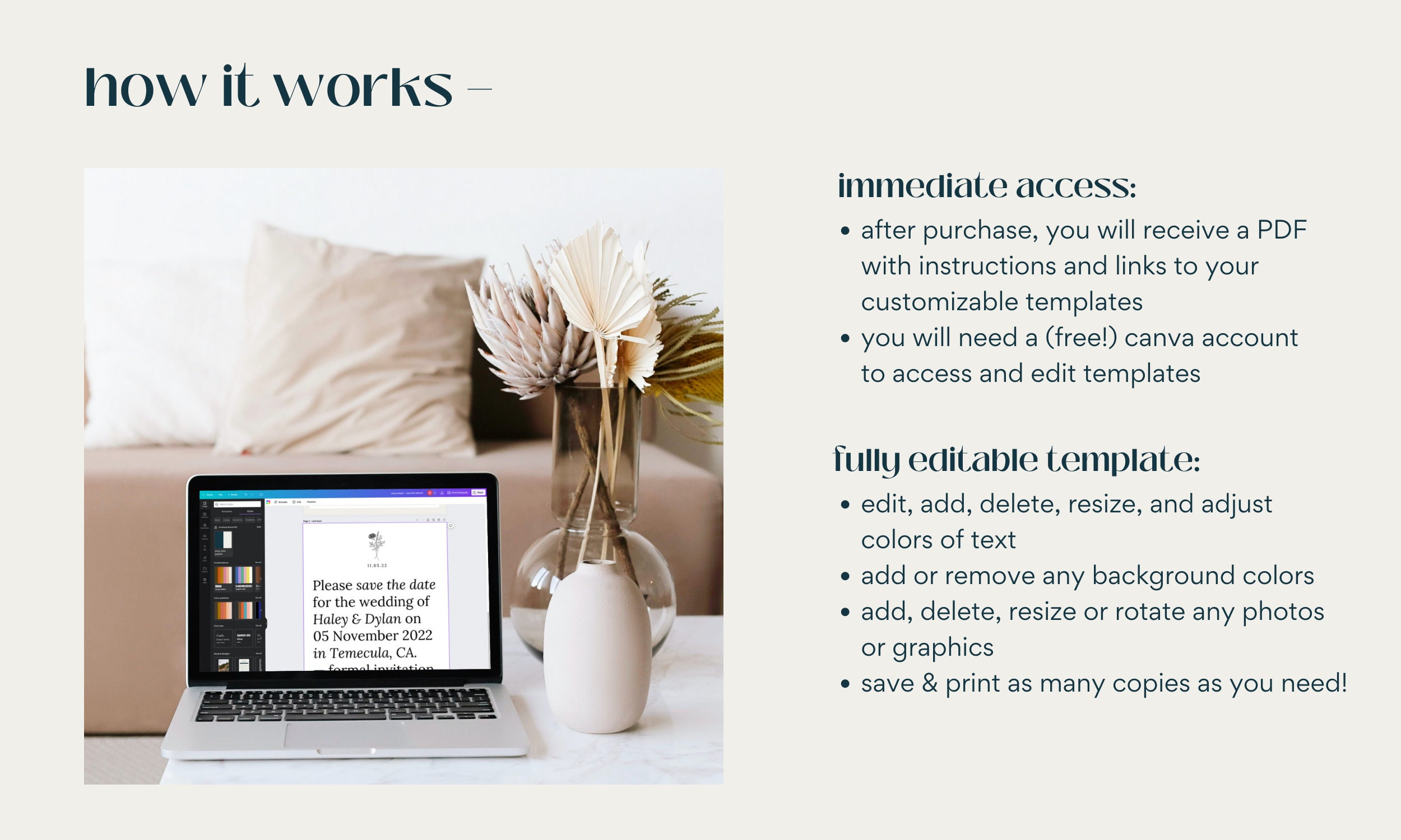 Minimal Wedding Table Numbers Canva Template — Digital Download - Etsy