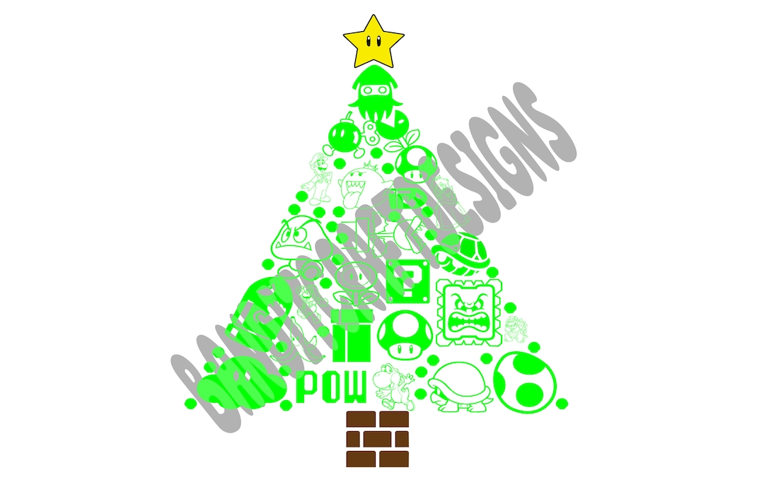 Mario Brothers Christmas Tree (SVG, PNG, EPS) - Etsy
