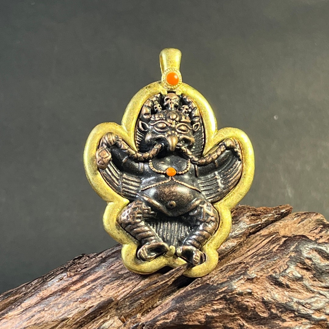 Tibetan Garuda Buddist Amulet, Brass Buddha Suparna Pendant, Altar ...