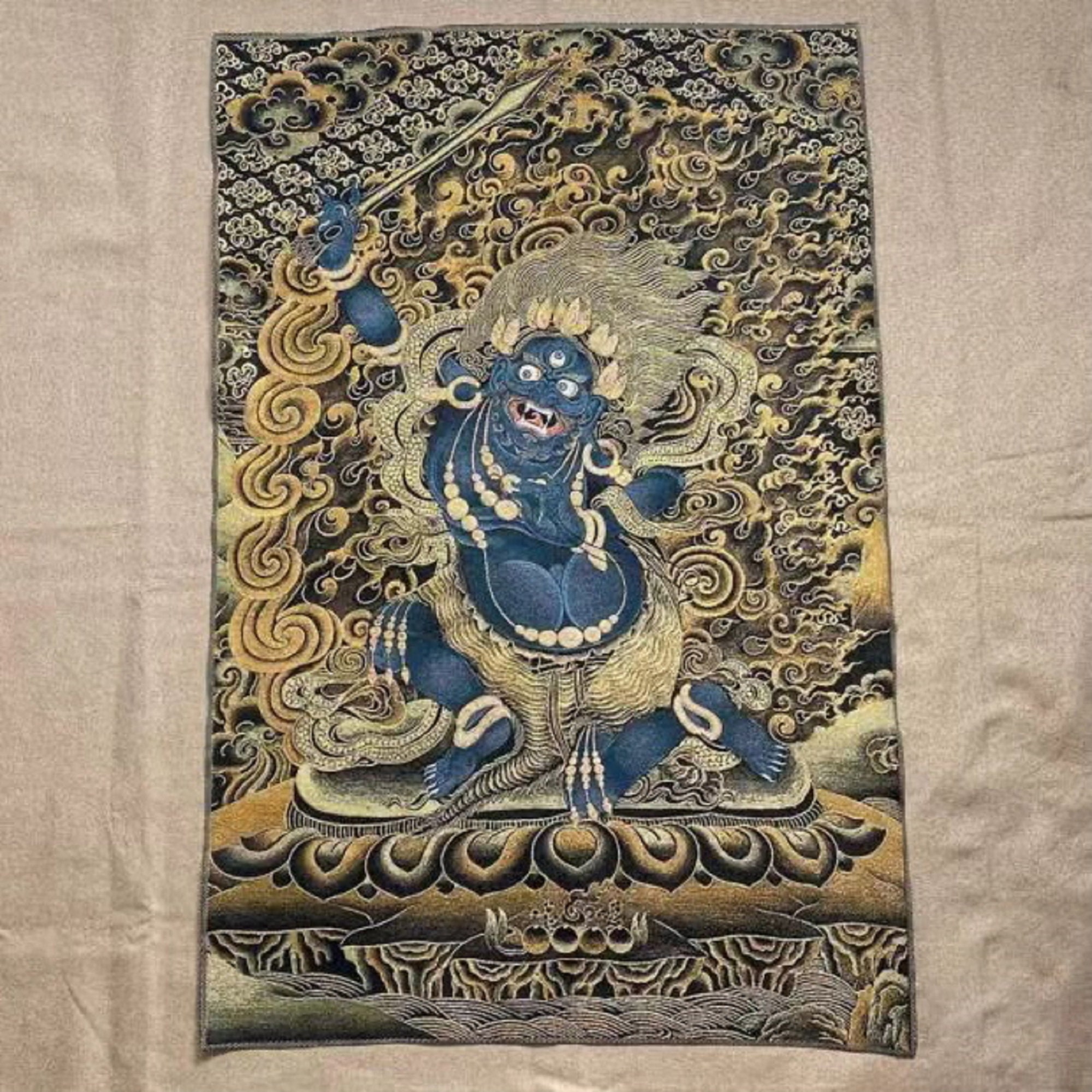Tibetan Acala Thangka Printing, Vintage Buddha Thangka Print, Nepal ...