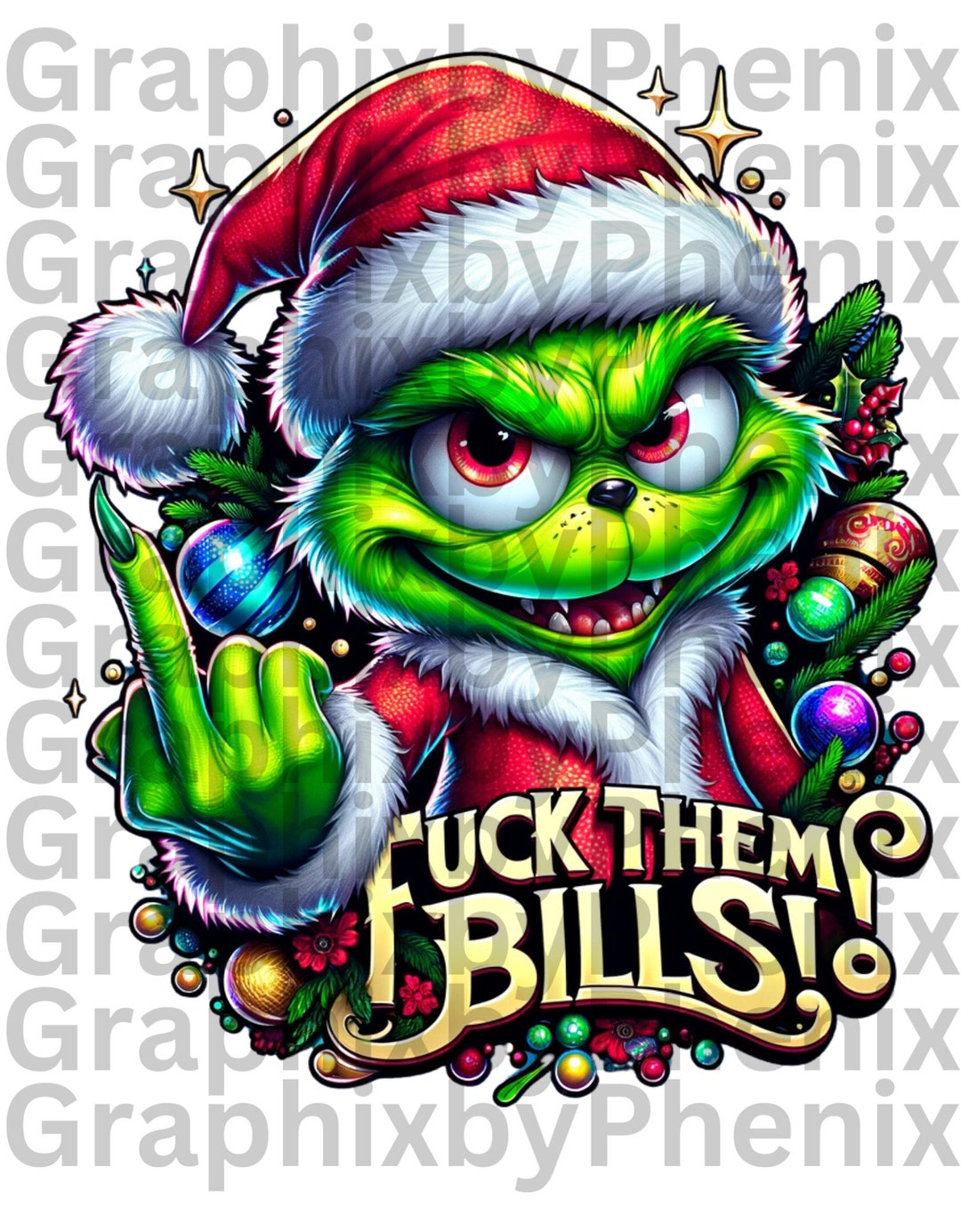 Fk Them Bills Grinch Png Etsy
