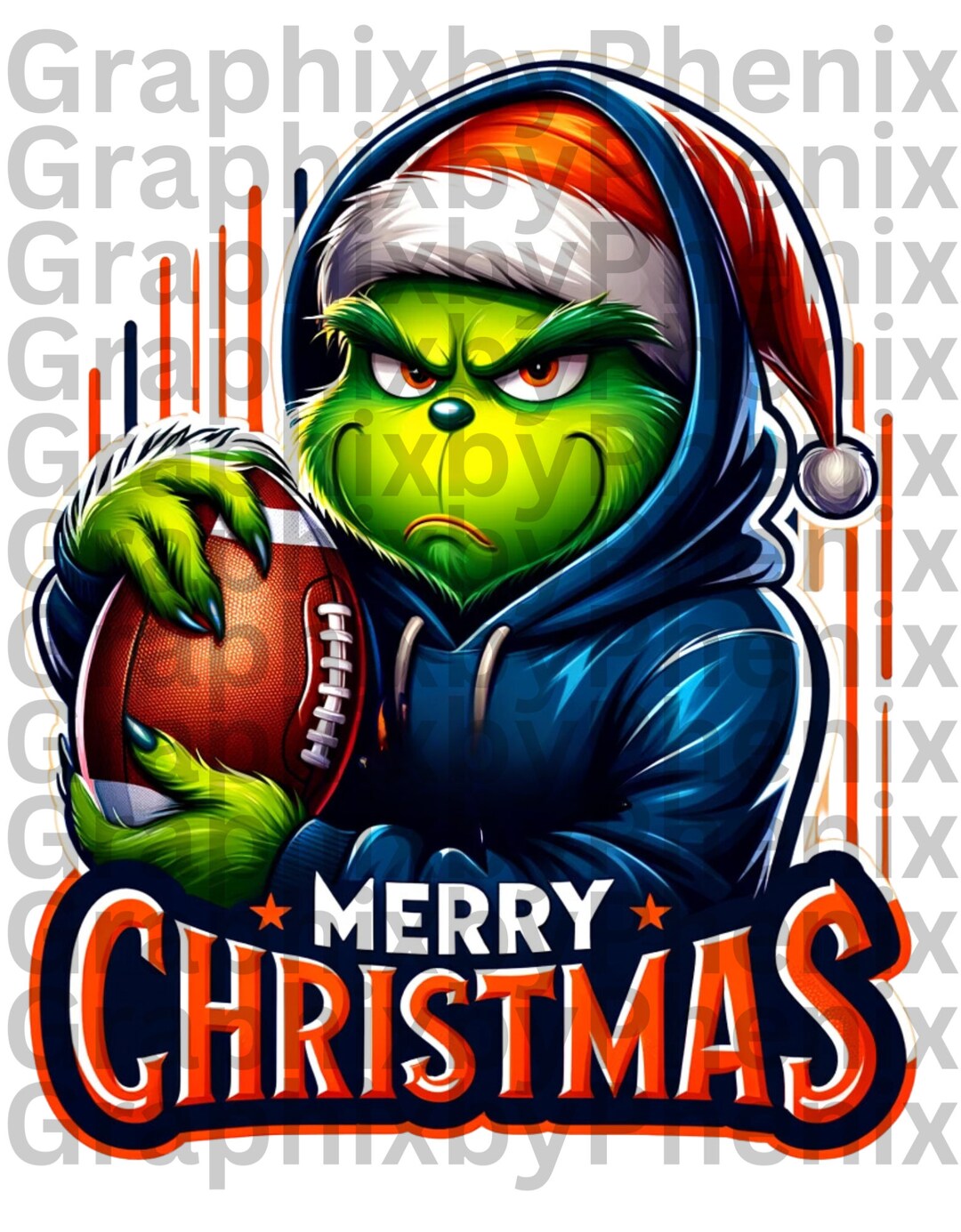 Merry Christmas Grinch in Team Colors Broncos - Etsy UK
