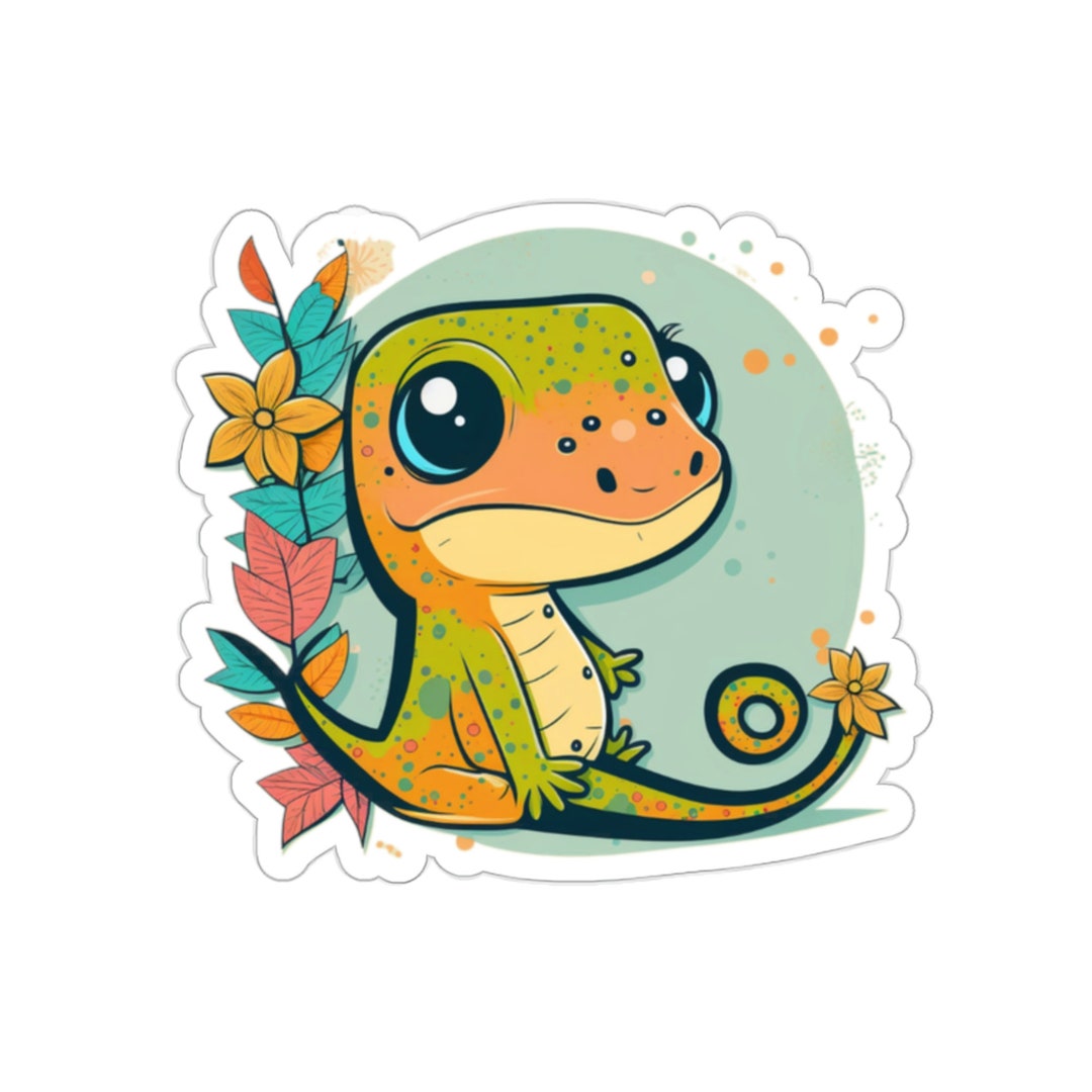 Cute Kawaii Lizard (AI Created Image) Kiss-cut Stickers - Etsy