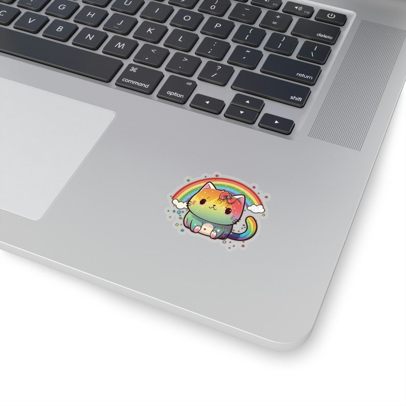 Kawaii Rainbow Kitten (AI Created Image) Kiss-cut Stickers - Etsy
