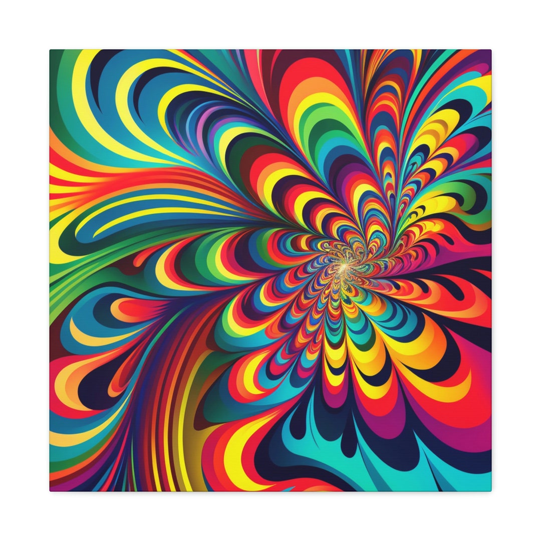 Colorful Psychedelic Pattern Canvas Gallery Wraps - Etsy