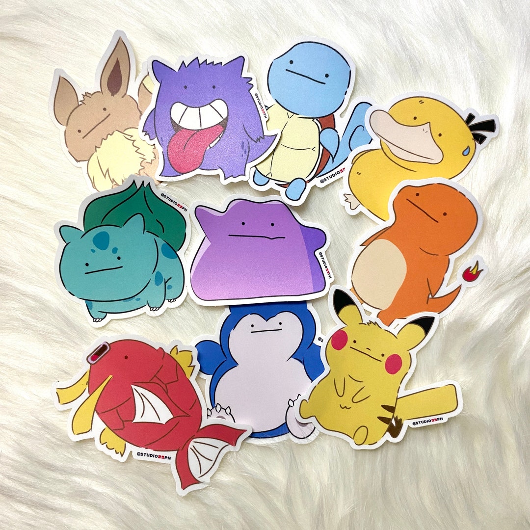 Ditto Verse Pokémon Stickers Water Tumbler Sticker Laptop Sticker Water ...