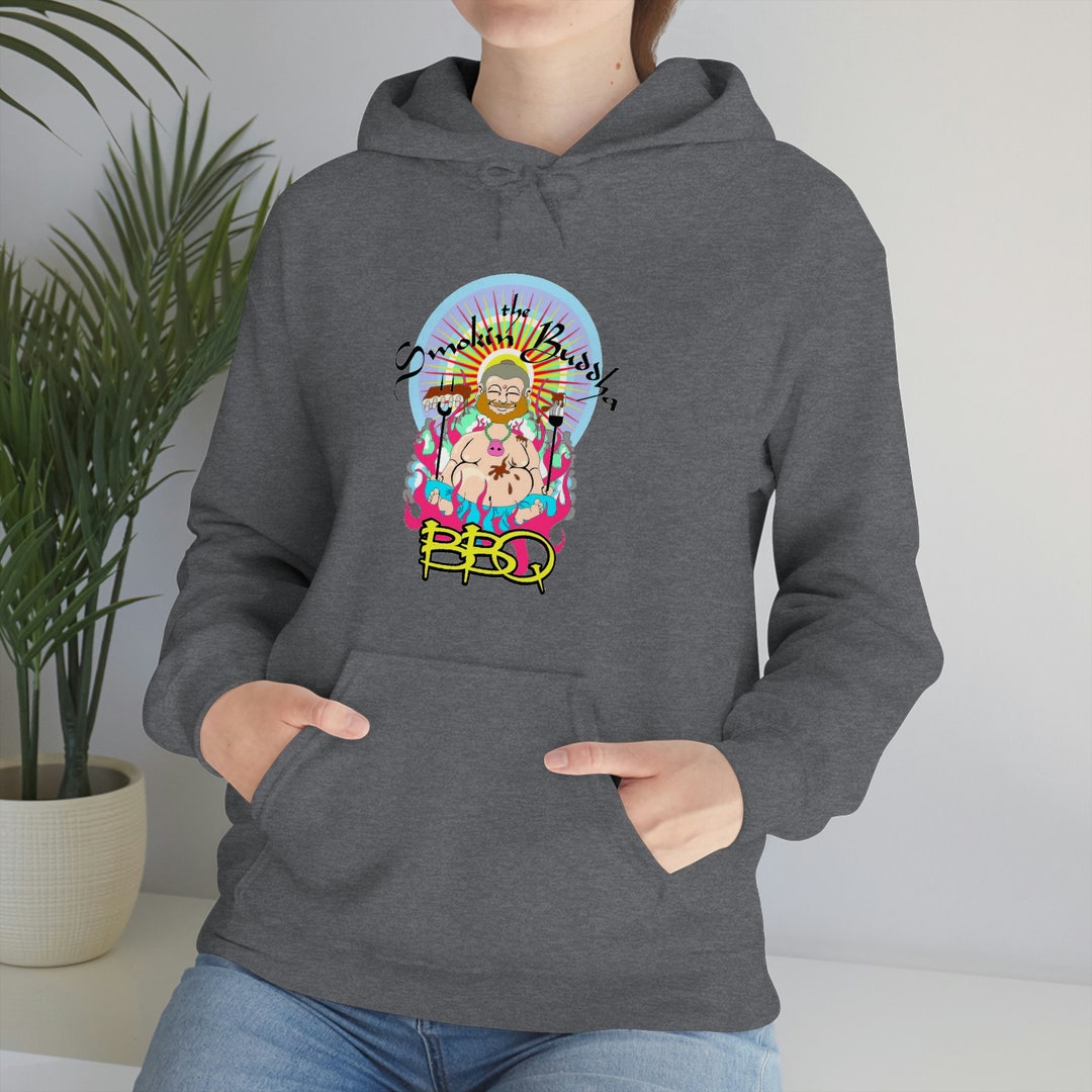 The Smokin Buddha BBQ Logo Hoodie, BBQ Lover, Foodie, Cool Logo Hoodie ...