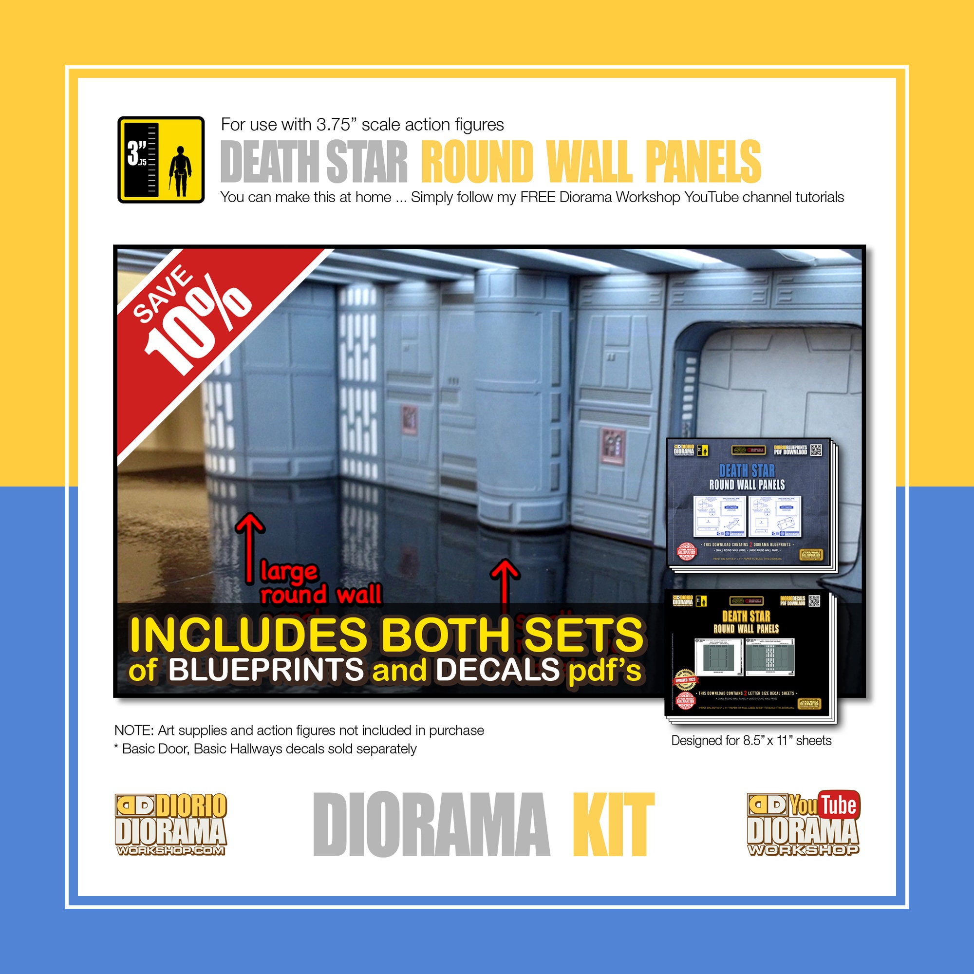Star Wars Diorama Kit : Death Star Round Walls Accessory - Etsy