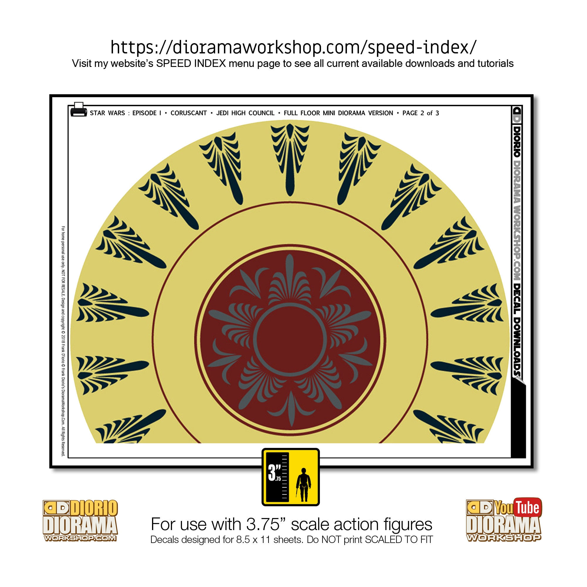 Star Wars Diorama Decals : Coruscant Jedi High Council Floors - Etsy