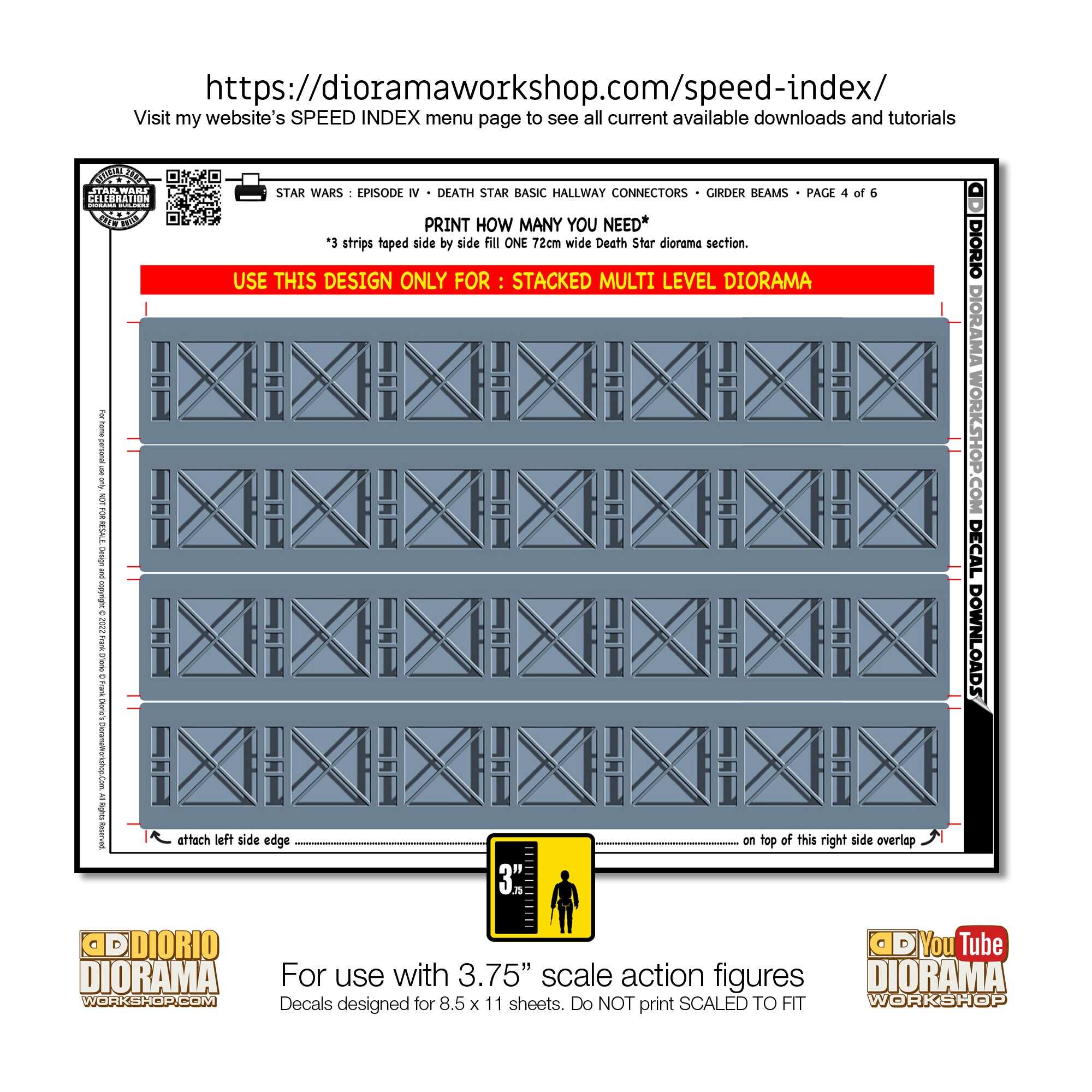 Star Wars Diorama Decals : Death Star Basic Hallway Connector Strips - Etsy