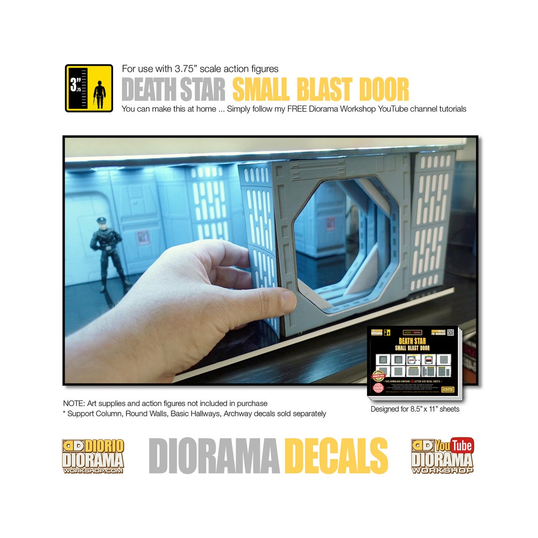 Star Wars Diorama Decals : Death Star Small Blast Doors Accessory - Etsy