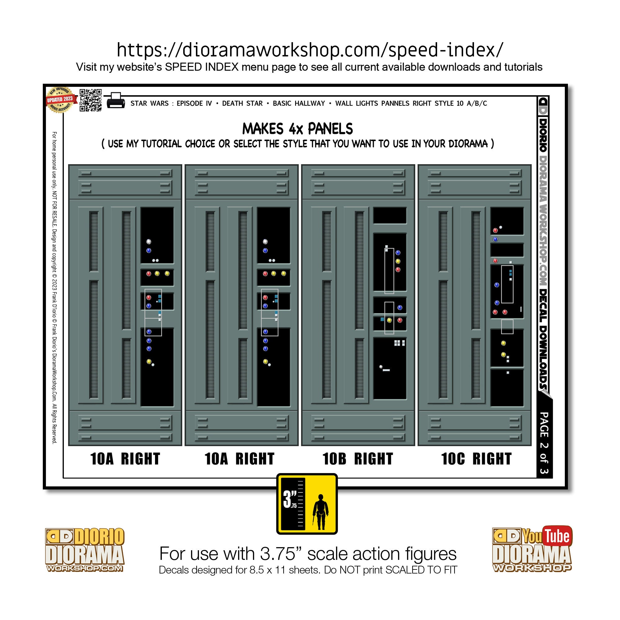 Star Wars Diorama Decals : Death Star Hallway Light Panels - Etsy Canada