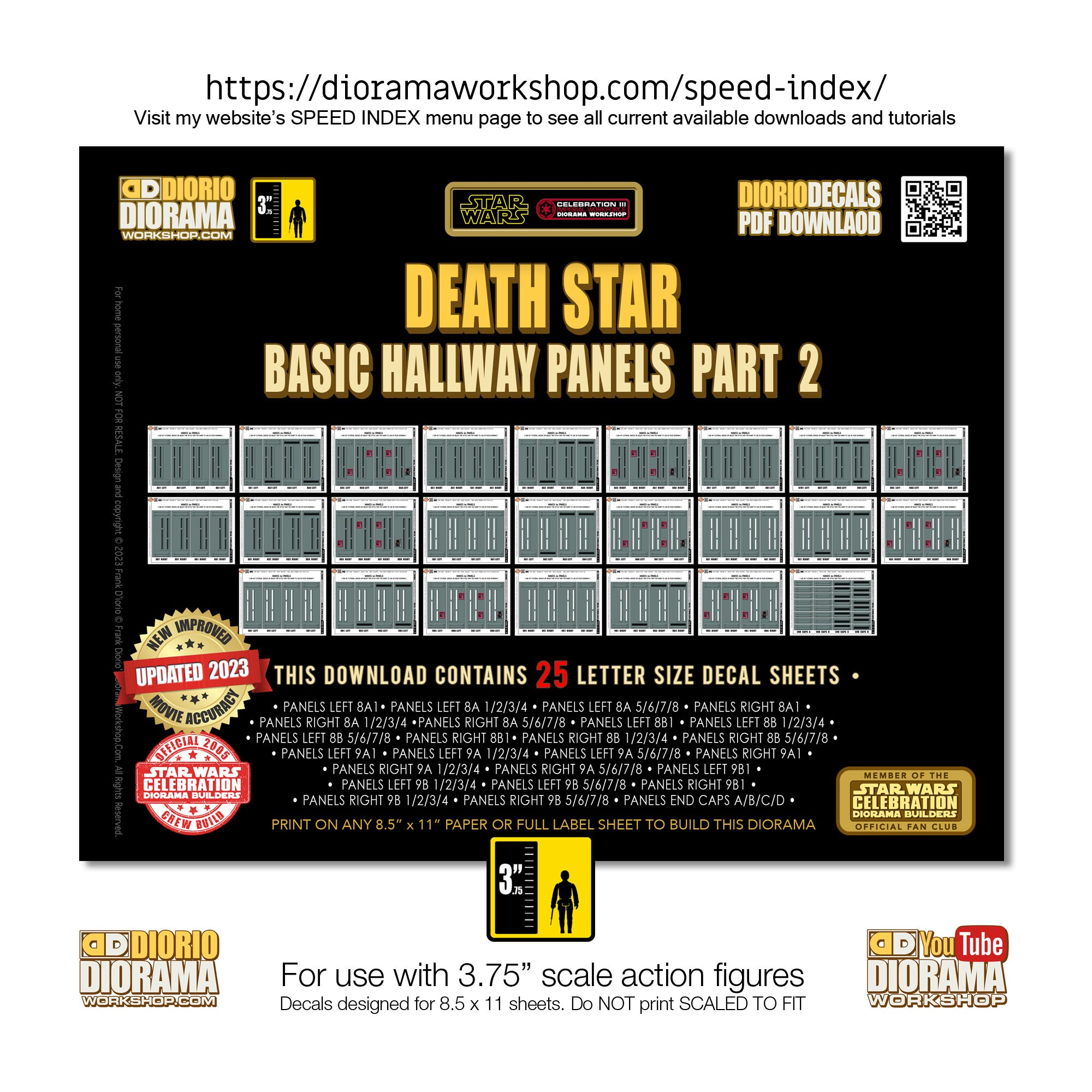 Star Wars Diorama Decals : Death Star Basic Hallway Walls - Etsy
