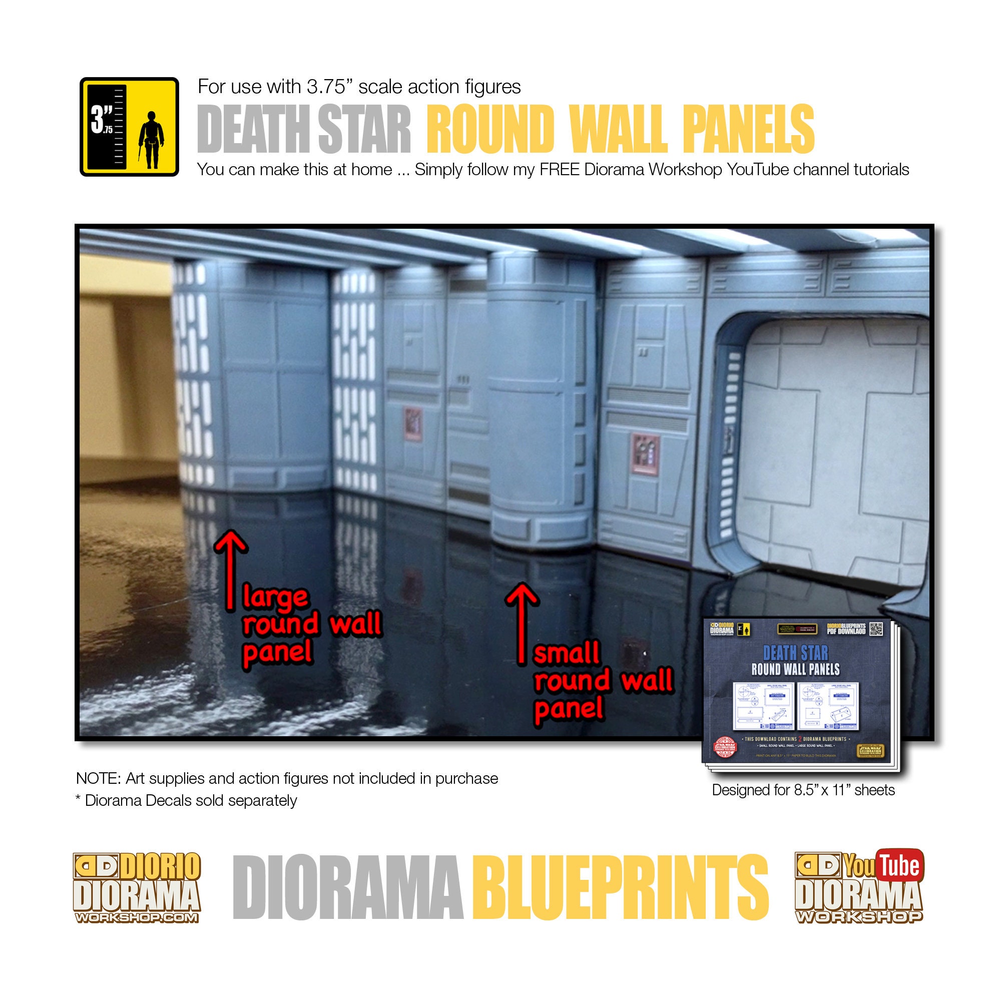 Star Wars Diorama Kit : Death Star Round Walls Accessory - Etsy