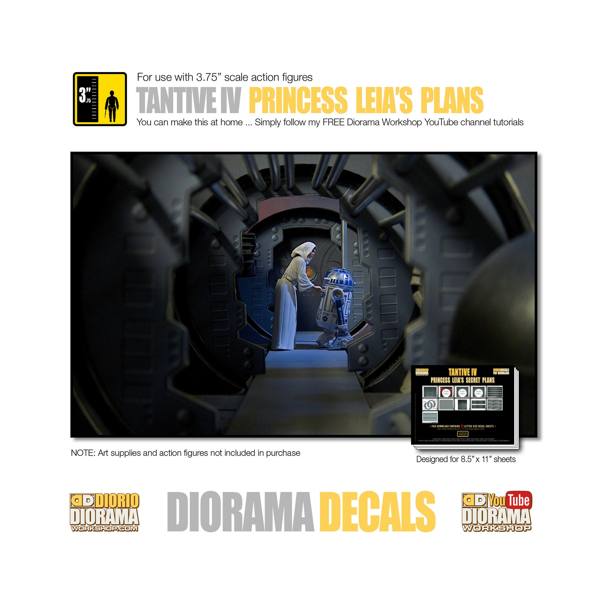 Star Wars Diorama Decals : Tantive IV Princess Leia's - Etsy