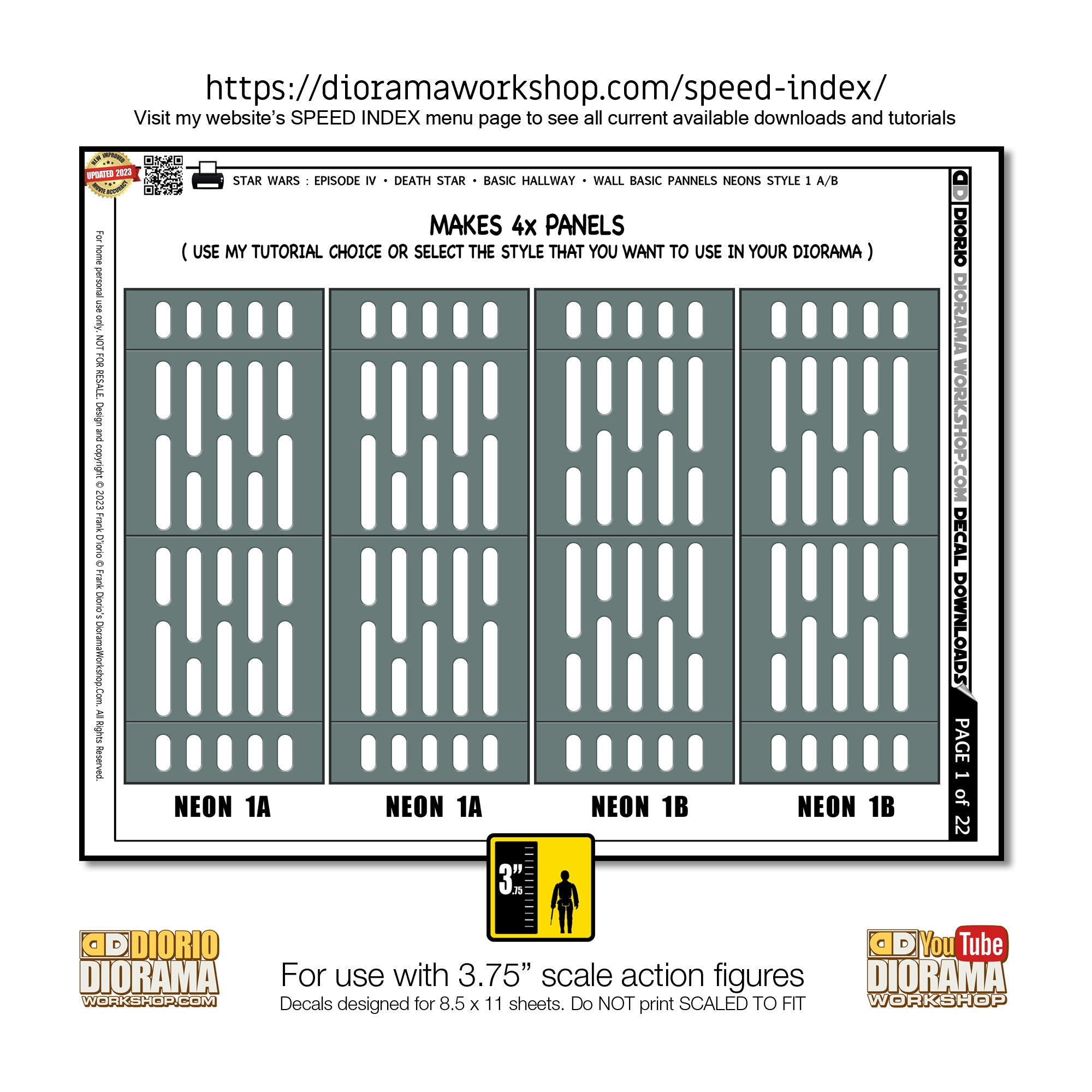 Star Wars Diorama Decals : Death Star Basic Hallway Walls - Etsy