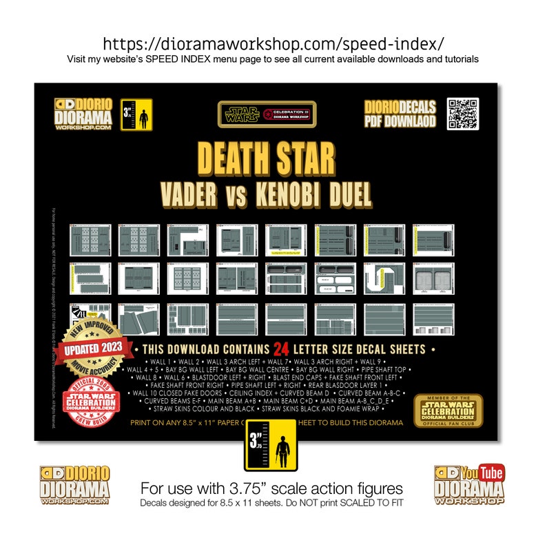 Star Wars Diorama Decals : Death Star Vader Vs Kenobi - Etsy Australia