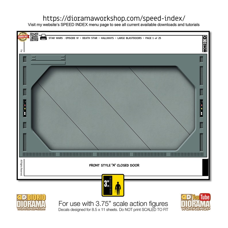 Star Wars Diorama Decals : Death Star Large Blast Doors Accessory - Etsy