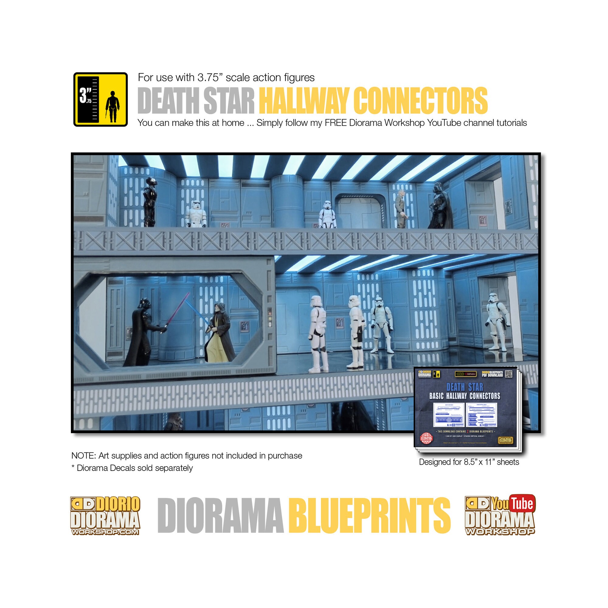 Star Wars Diorama Blueprints : Death Star Basic Hallway - Etsy