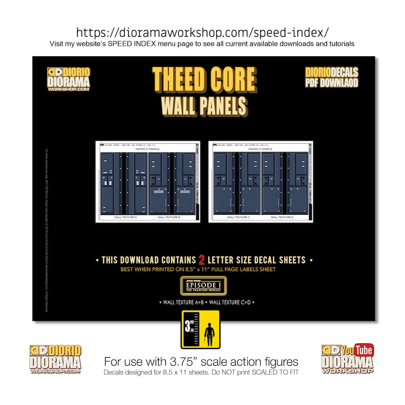 Star Wars Diorama Decals : Naboo Theed Core Walls - Etsy