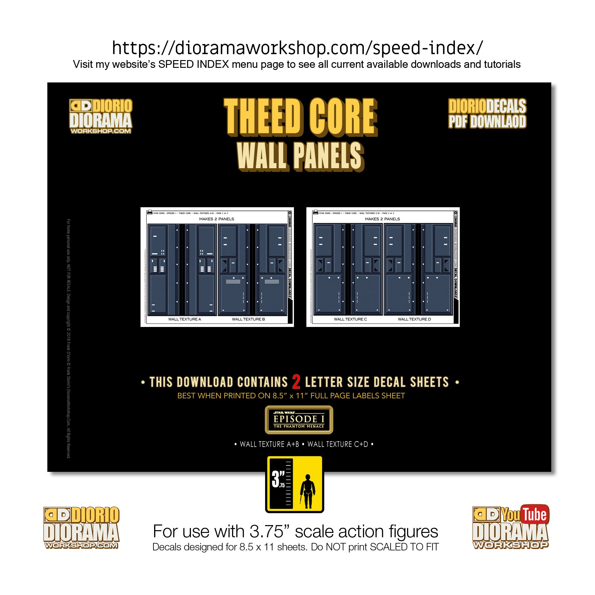 Star Wars Diorama Decals : Naboo Theed Core Walls - Etsy