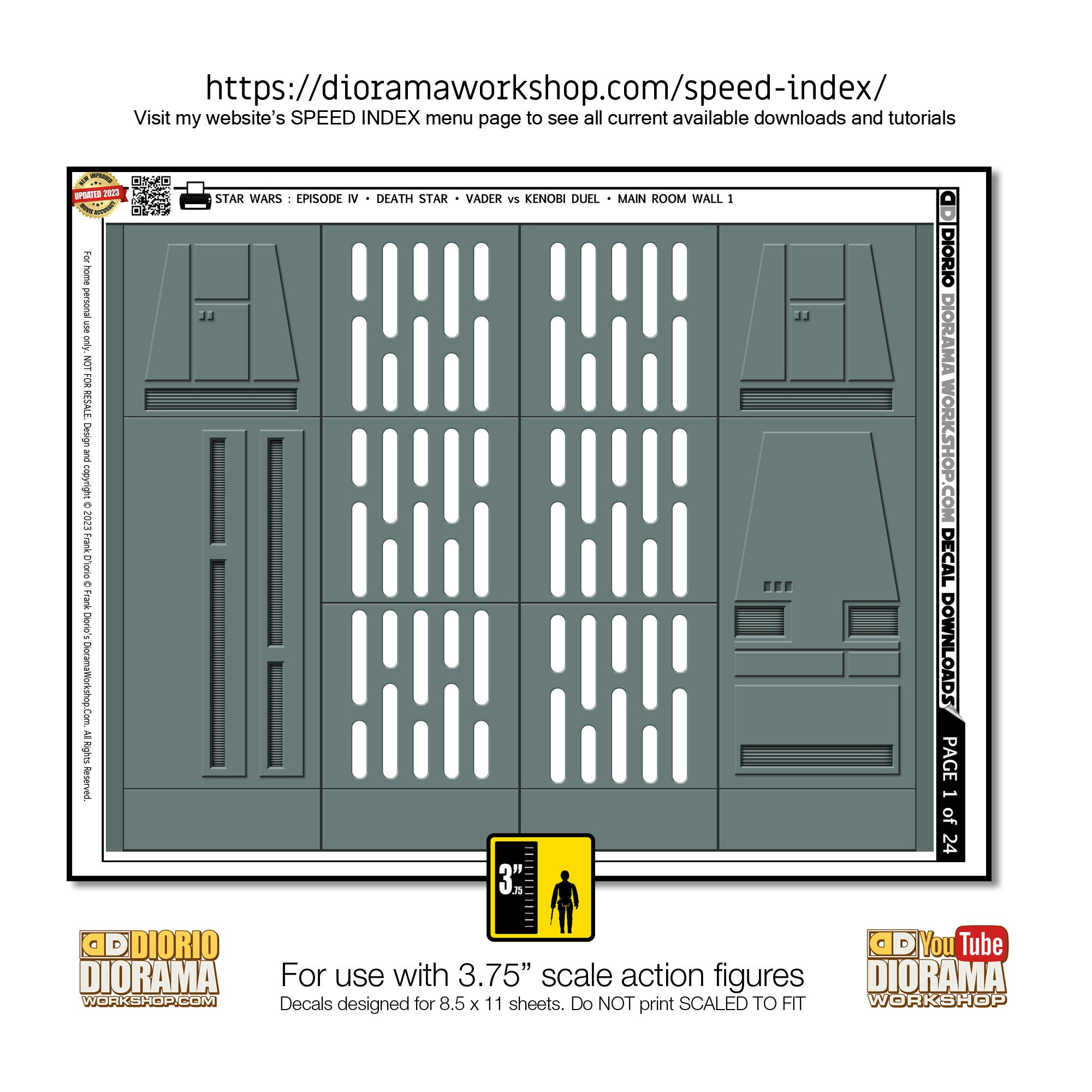 Star Wars Diorama Decals : Death Star Vader Vs Kenobi - Etsy Australia