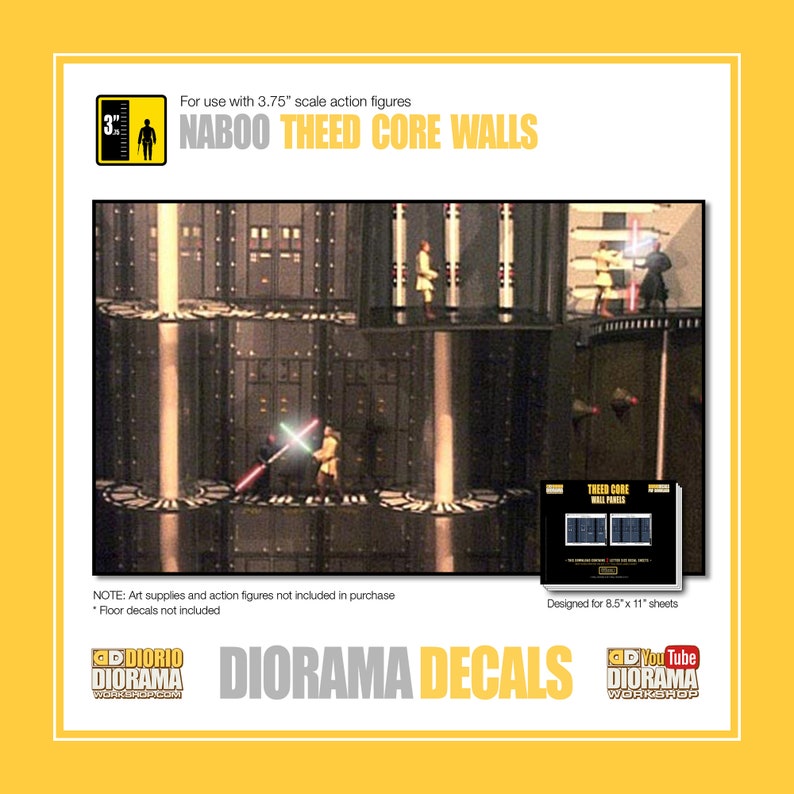 Star Wars Diorama Decals : Naboo Theed Core Walls - Etsy