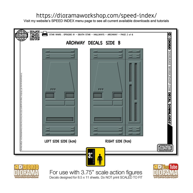 Star Wars Diorama Decals : Death Star Hallway Archway - Etsy